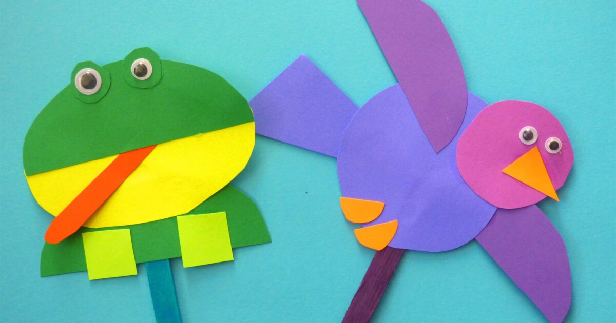 frog puppet craft stick