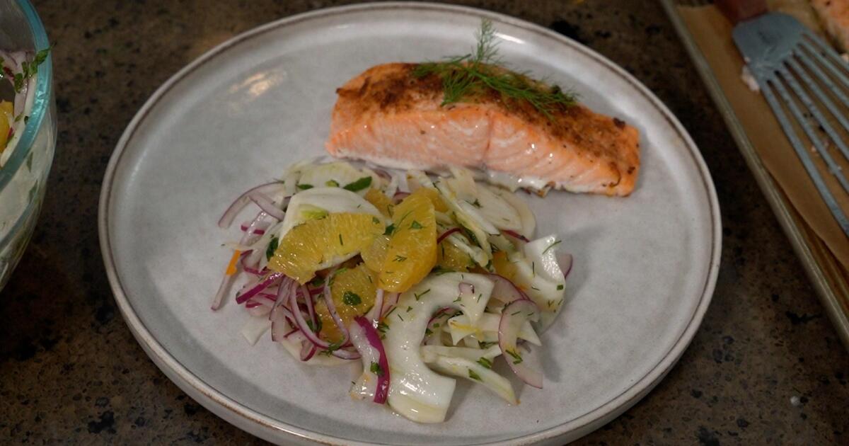 Watch Salmon with Orange Fennel Slaw - Farm to Fork with Sharon Profis ...